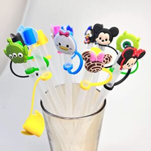 20Pcs Reusable Themed Party Straw Cap Silicone Reusable Drinking Straw Cover Lids Dust-Proof Straw Plugs for Straw Tips for Home Kitchen Accessories Party Decoration Funy Gifts