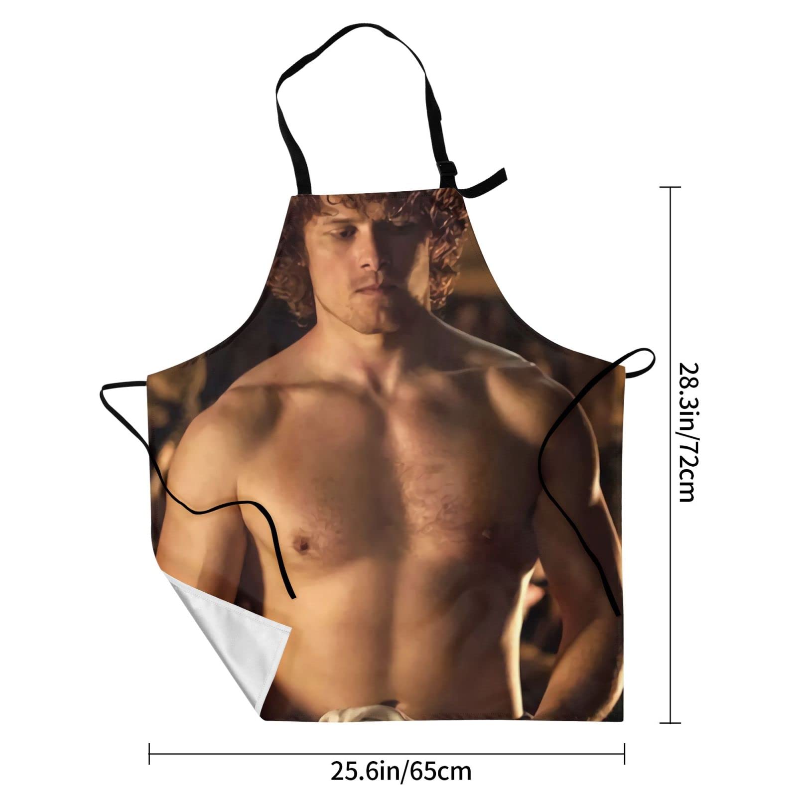 antcreptson ~ Sam Heughan Outlander1 Piece Waterproof Oxford Cloth Adjustable Waist Strap Waterproof Apron, Black, 28 X 33 inches