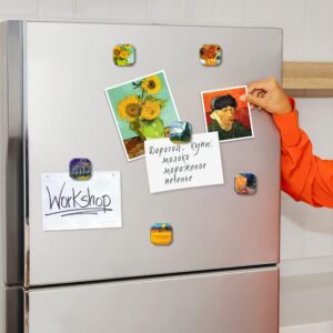 MORCART 30Pack Decorative Magnets Art Fridge Magnets Cute Refrigerator Magnets Glass Magnets for Locker Whiteboard School Office and Kitchen (Vangogh)