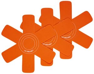 le creuset set of 3 felt cookware protectors - flame