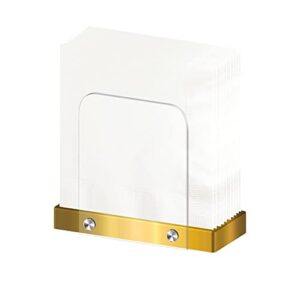 Modern Napkin Holder for Kitchen, Standing Napkin Holder for Tables, Clear Acrylic and Gold Steel Base Kitchen & Dining Room Decor