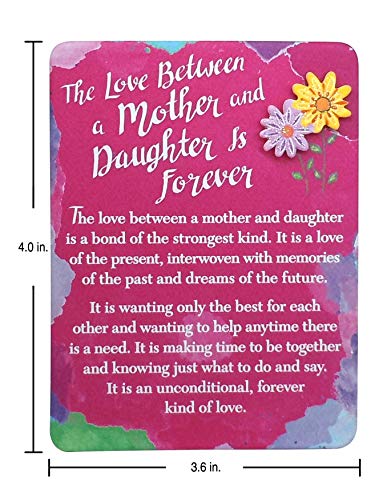 Blue Mountain Arts Miniature Easel Print with Magnet "The Love Between a Mother and Daughter Is Forever" 4.9 x 3.6 in., Christmas, Birthday, Graduation, Mother's Day, or "I Love You" Gift