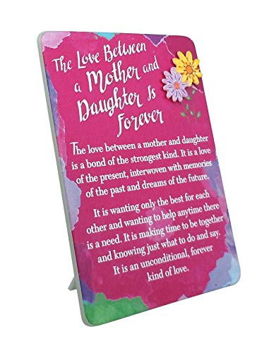 Blue Mountain Arts Miniature Easel Print with Magnet "The Love Between a Mother and Daughter Is Forever" 4.9 x 3.6 in., Christmas, Birthday, Graduation, Mother's Day, or "I Love You" Gift