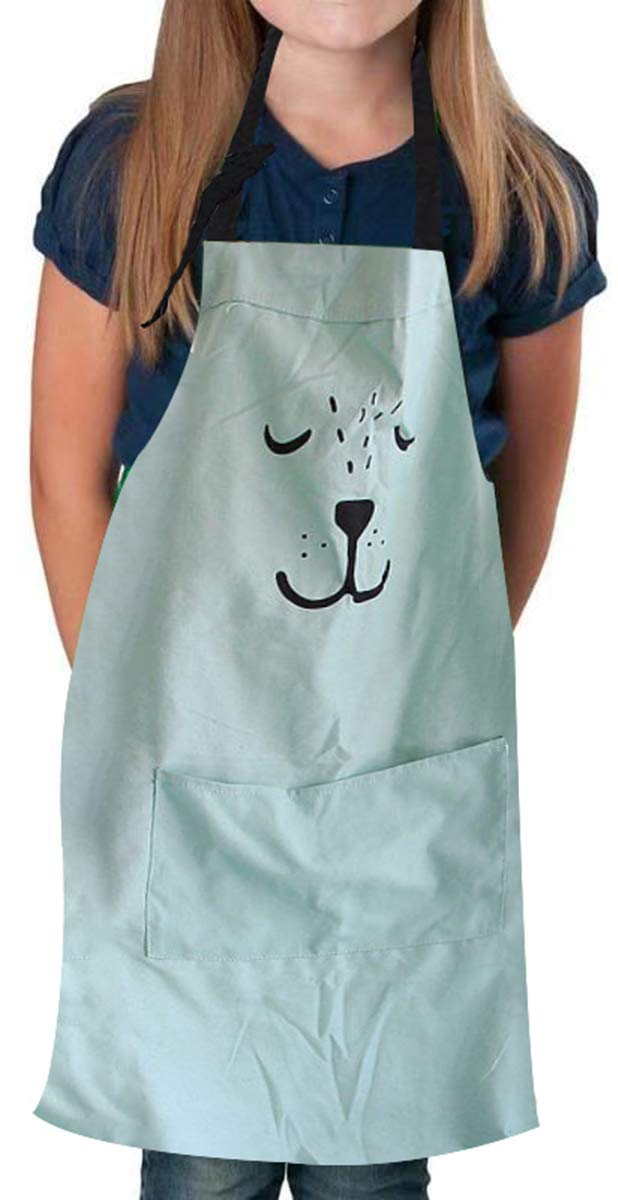 HILLHOME 2 Pack Cotton Adjustable Parent and Child Apron with Pockets Great Gift For Adult and Kid Baking,Painting,Mommy and Me Matching Set