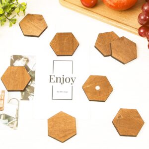 30 Pcs Wooden Fridge Magnets Hexagon Locker Magnets Magnetic Refrigerator Magnets Whiteboard Magnets Decorative Magnets Office Magnets Cute Magnets Wood Magnets for Refrigerator Fridge Kitchen Cabinet