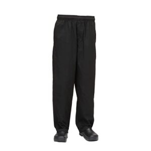 Chef Works Men's Essential Baggy Zip-Fly Chef Pants, Black, Large