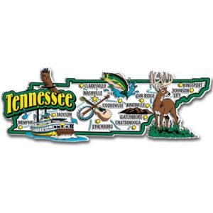 tennessee jumbo state magnet by classic magnets, 5.5" x 2", collectible souvenirs made in the usa