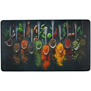 upnupco artistic beautiful anti fatigue kitchen floor mat - unique floor mats - pain relief padded kitchen mats - floor mats for in front of sink - memory foam 30" x 17.5" x 10mm cushion spicy