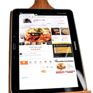 Granny’s Recipe Cookbook Holder Stand Gift - Custom Engraved Bamboo Cutting Board Foldable Chef Easel Metal Hinges Kickstand iPad Tablet Compatible Christmas Birthday Kitchen Decor Design (7.25x13.5)