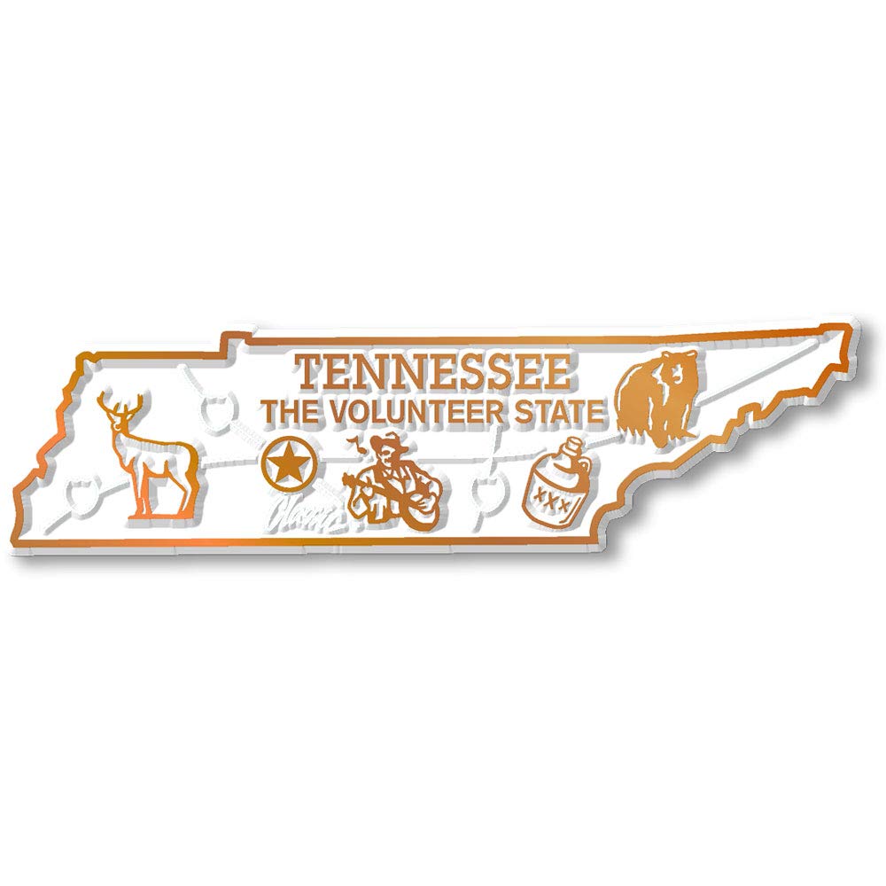 Tennessee Small State Magnet by Classic Magnets, 3.5" x 1", Collectible Souvenirs Made in The USA