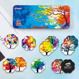 MORCART 30Pcs Tree of Life and Strong Fridge Magnets - Decorative Magnets for Office Cabinets, Whiteboards, Dishwashers, Cute Locker Magnet