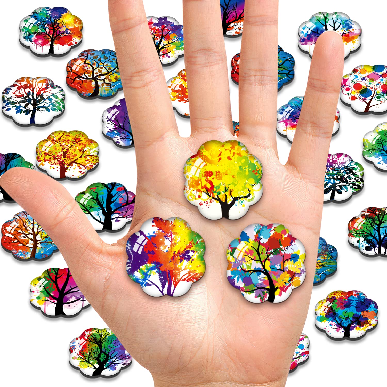 MORCART 30Pcs Tree of Life and Strong Fridge Magnets - Decorative Magnets for Office Cabinets, Whiteboards, Dishwashers, Cute Locker Magnet