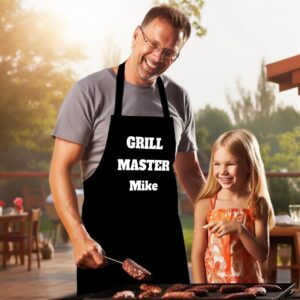 Custom Apron for Men Women Personalized Aprons with Pockets Customize Name Text Logo Image Photo Grill Cook Chef Apron