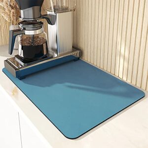 vicutvid microfiber dish drying mat for kitchen counter absorbent dish draining mat extra large(16'' x 24'' blue)