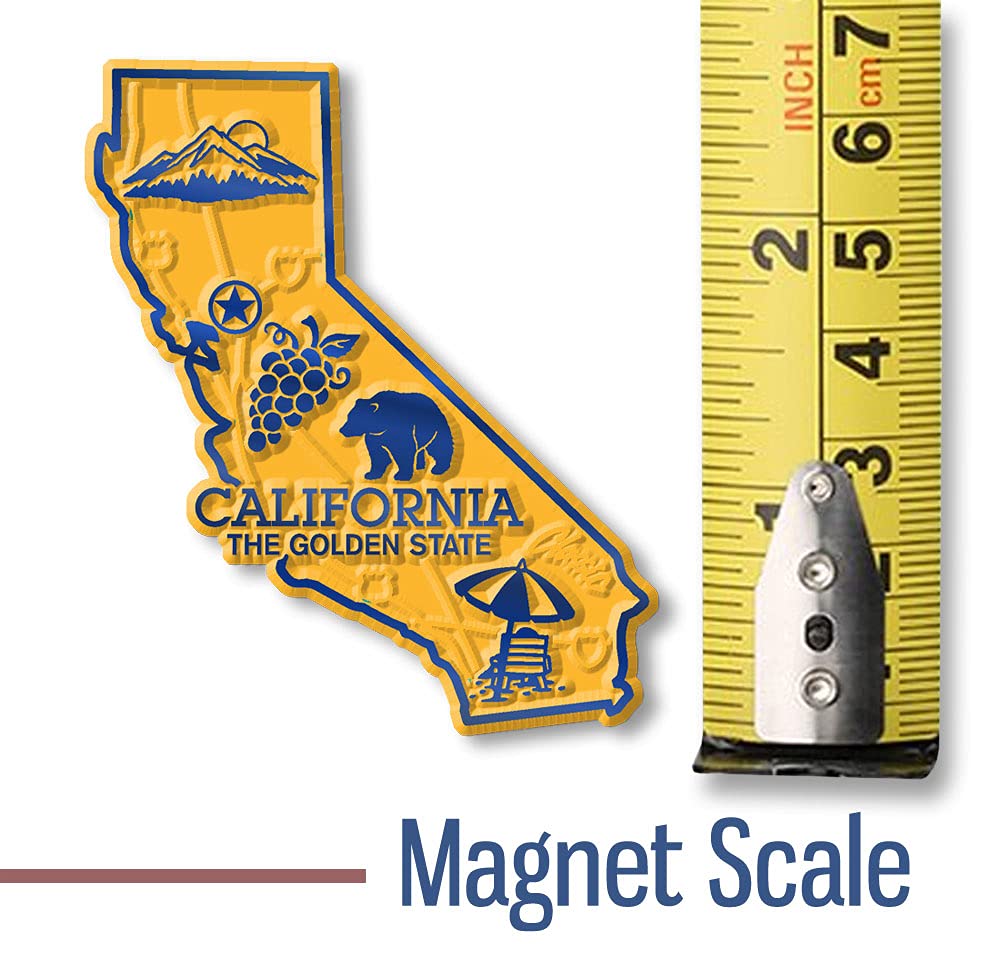 California Small State Magnet by Classic Magnets, 2.1" x 2.5", Collectible Souvenirs Made in The USA