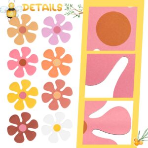 16 Pieces Flower Car Magnet Boho Funny Refrigerator Flower Magnets Retro Hippie Fridge Magnets Decorations for Car Home Door, 2.17 x 2.17 Inches, 3.94 x 3.94 Inches