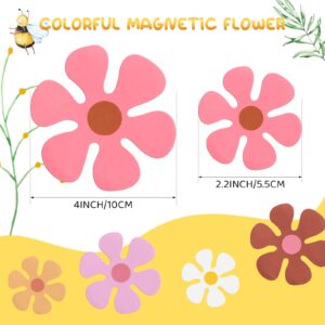 16 Pieces Flower Car Magnet Boho Funny Refrigerator Flower Magnets Retro Hippie Fridge Magnets Decorations for Car Home Door, 2.17 x 2.17 Inches, 3.94 x 3.94 Inches