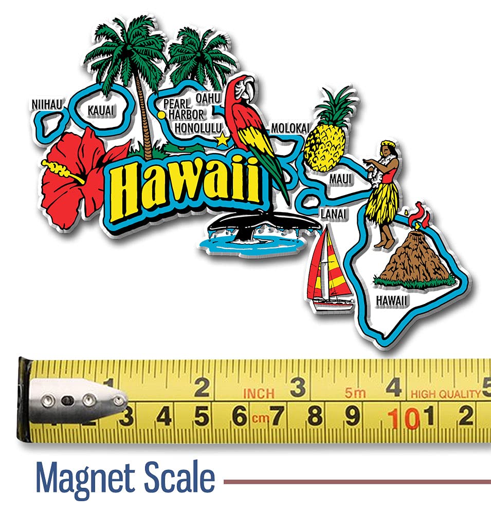 Hawaii Jumbo State Magnet by Classic Magnets, 4.7" x 3.6", Collectible Souvenirs Made in The USA