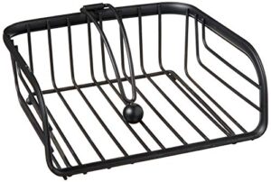 spectrum ashley weighted napkin holder (black) - dispenser & décor for kitchen, dining room, outdoor, & bar tabletop storage