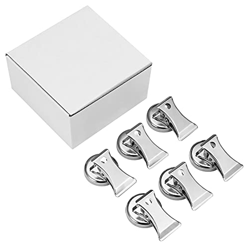 6 pcs Magnetic Clips for Refrigerator&Whiteboard, Heavy-Duty Stainless Steel Magnet Clips, 32mm Fridge Magnets Memo Note Clips, Suitable for Office and Kitchen