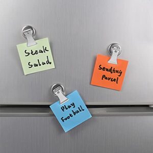 6 pcs Magnetic Clips for Refrigerator&Whiteboard, Heavy-Duty Stainless Steel Magnet Clips, 32mm Fridge Magnets Memo Note Clips, Suitable for Office and Kitchen