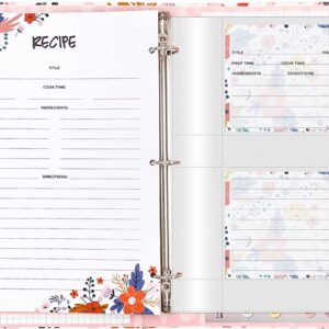 Relaehih 3 Ring Recipe Binder 8.5"x11" Recipe Book to Write in Your Own Recipes with Recipe Cards 4x6,Unique Gifts for Women Grandma