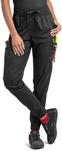 industry line women's jogger chef pant (black, l)