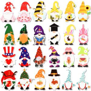 24 pcs holiday magnets seasonal gnome refrigerator magnets christmas new year valentines fridge magnet st patrick easter spring patriotic gnomes decorations for home kitchen garage locker dishwasher