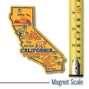 California Giant State Magnet by Classic Magnets, 3.7" x 4.3", Collectible Souvenirs Made in The USA