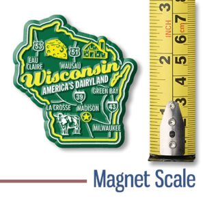 Wisconsin Premium State Magnet by Classic Magnets, 2.3" x 2.5", Collectible Souvenirs Made in The USA