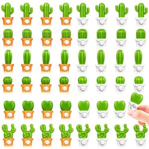 fridge magnet, 48 pcs refrigerator magnets for whiteboard, cute magnets fridge, 6 different shaped cactus locker magnets, strong fridge magnets fun decorative magnets for fridge kitchen office