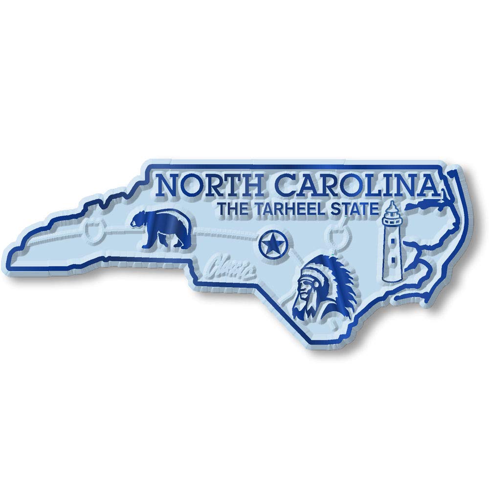 North Carolina Small State Magnet by Classic Magnets, 3.3" x 1.3", Collectible Souvenirs Made in The USA