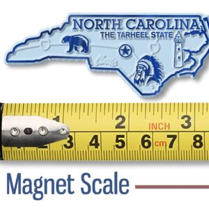 North Carolina Small State Magnet by Classic Magnets, 3.3" x 1.3", Collectible Souvenirs Made in The USA