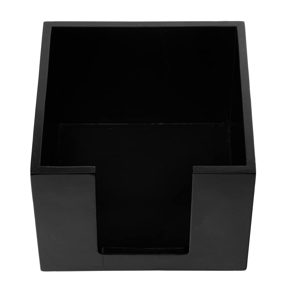 Restaurantware 5.5 x 4 Inch Cocktail Napkin Holder, 1 Square Flat Napkin Holder - For Bars, Kitchen Tables, or Countertops, Sturdy, Black Bamboo Tissue Napkin Holder, Dining Room Decor