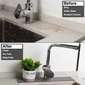 18'' Kitchen Faucet Absorbent Mat, Sink Splash Guard, Microfiber Faucet Handle Drip Catcher, Kitchenguard Tray, Water Drying Pads Behind Faucet, Counter Protector for Kitchen, Bathroom, and RV Faucet