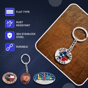 Lamatar1 Texan Charm: 15-Piece Souvenir Magnet & Keychain Set - Hat, Boot, God Bless' Design - Unique Texas Collection