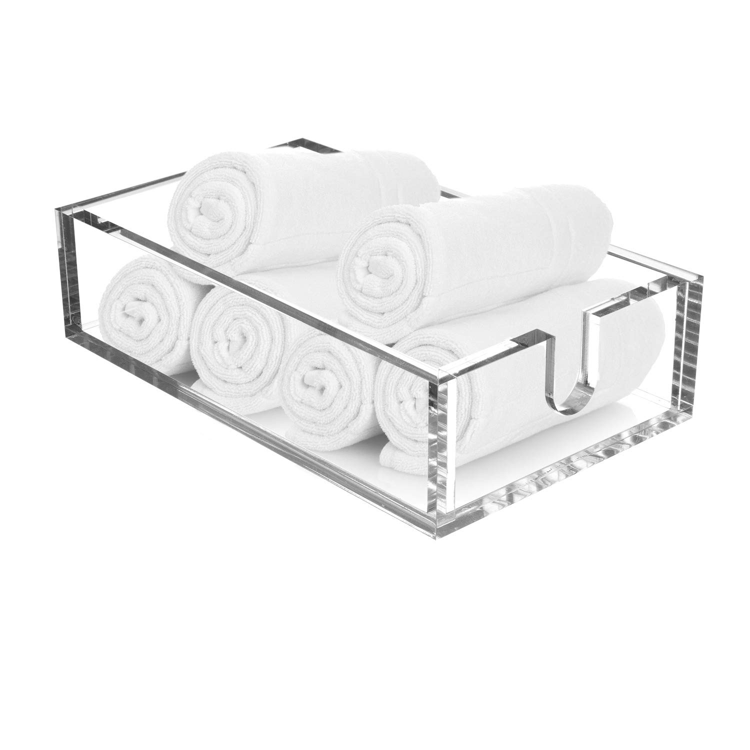 Royal Imports Acrylic Guest Towel Napkin Holder, Clear Fancy Paper Hand Napkin Tray Caddy Storage for Buffet, Kitchen, Dining, Bathroom, Party, 6"x10"x2.5"