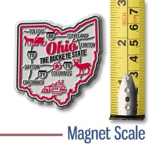 Ohio Premium State Magnet by Classic Magnets, 2.2" x 2.4", Collectible Souvenirs Made in The USA