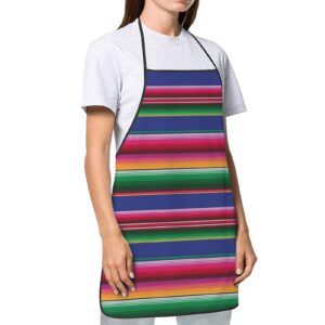 Cilouebghg Mexican Serape Designs Funny Design Apron Personalized Kitc Restaurant Pinafore with Neck Strap Chef Home Barber Kitchen Gardening