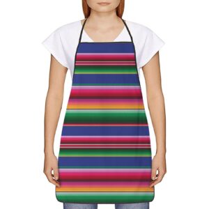 Cilouebghg Mexican Serape Designs Funny Design Apron Personalized Kitc Restaurant Pinafore with Neck Strap Chef Home Barber Kitchen Gardening