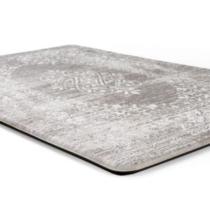 Rugshop Distressed Traditional Vintage Design Anti Fatigue Standing Mat 18" x 47" Gray