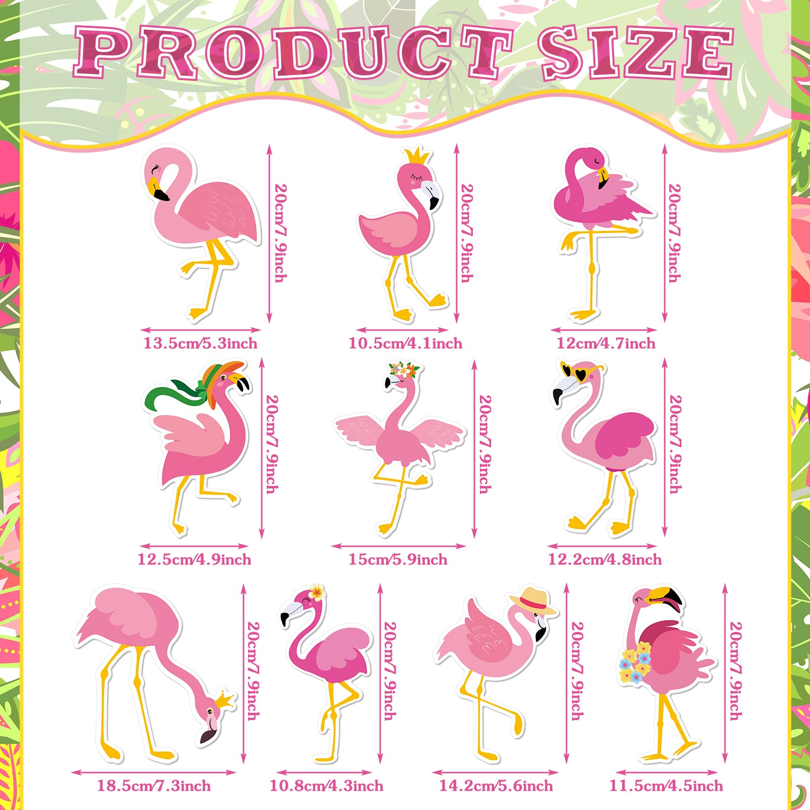 Geiserailie 10 Pieces Summer Flamingo Magnet Cute Cruise Door Magnets Pink Flamingo Fridge Sticker Magnetic Refrigerator Protector Car Decals for Kitchen School Office Whiteboard