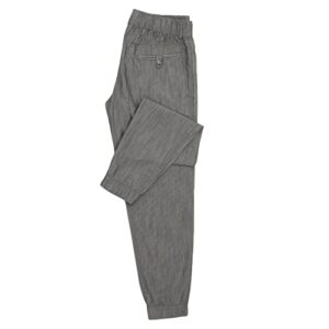 Chef Works Men's Jogger 257 Chef Pants, Black White Stripe, Large