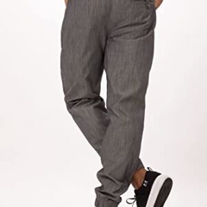 Chef Works Men's Jogger 257 Chef Pants, Black White Stripe, Large