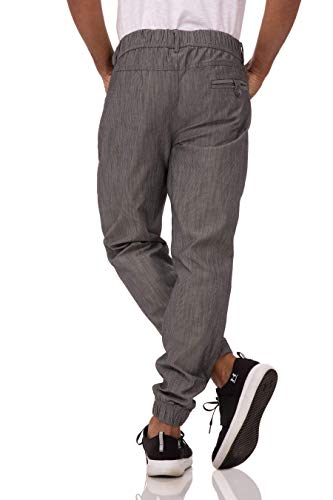 Chef Works Men's Jogger 257 Chef Pants, Black White Stripe, Large