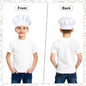 4 PCS Adjustable Kids Chef Hat Chef Toques Cooking Baker Chef Cap for Aged 2-5 (White)