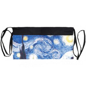 waitress apron with 3 pockets,blue waist server aprons,waiter half apron for women,serving apron(starry night)