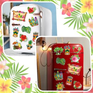 13 Pcs Summer Beach Car Magnets Cruise Door Magnets Decorations Pineapple Palm Tree Refrigerator Magnets Hawaii Tropical Magnets Fridge Decor Flamingo Magnetic Decals Sticker for Fridge