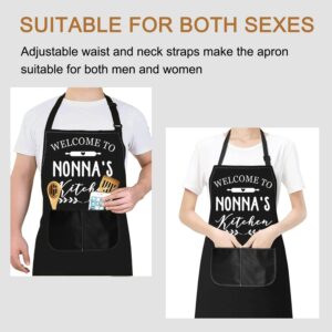 PXTIDY Welcome to Nonna’s Kitchen Nonna Kitchen Apron Nonna Birthday Mothers Day Gift Grandma Kitchen Apron Cooking Gifts (NONNA'S kitchen)