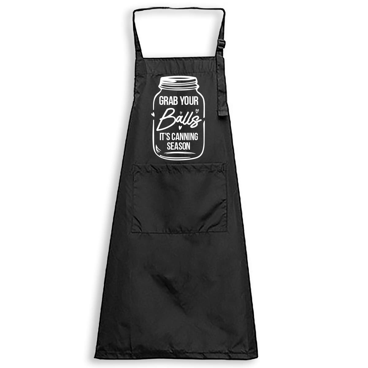 Funny Apron for Women - Black Bib Apron with Pockets - Adjustable Bib Aprons Waterproof - Gifts for Mom, Nana,Wife, Best Friends - Grab Your Balls It's Canning Season Cute Apron Gifts